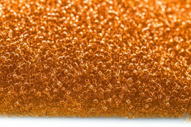 Бисер чешский PRECIOSA круглый 13/0 10050 янтарный прозрачный, 25г