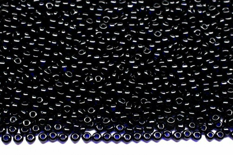 Бисер чешский PRECIOSA круглый 13/0 30110 темно-синий прозрачный квадратное отверстие, 25г