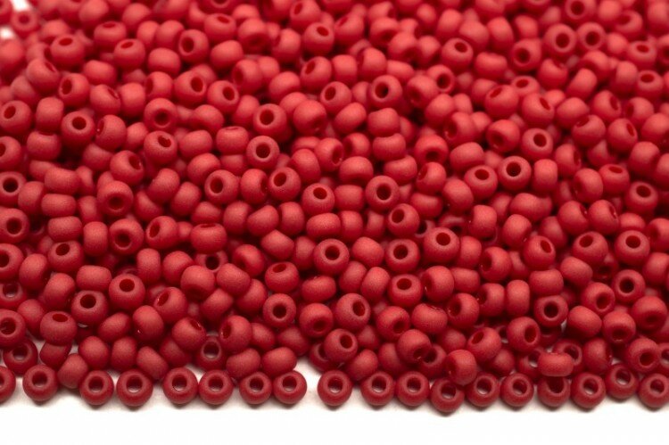 Бисер чешский PRECIOSA круглый 10/0 93190М матовый красный непрозрачный, 1 сорт, 50г