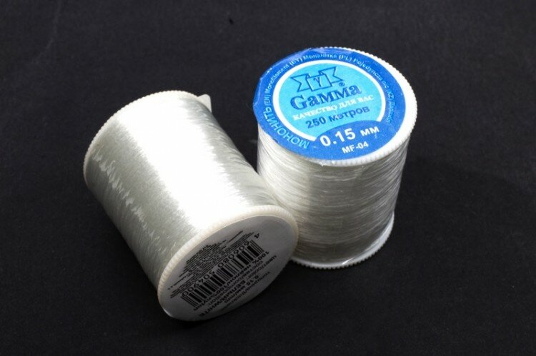 Мононить Гамма, толщина 0,15мм, длина 250м, цвет белый, 1032-027, 1шт