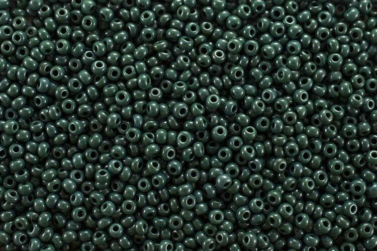 Бисер чешский PRECIOSA круглый 10/0 53270 зеленый непрозрачный, 2 сорт, 50г