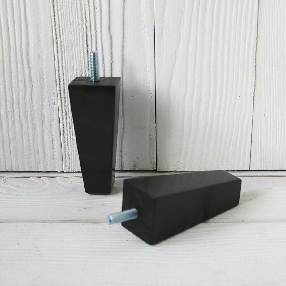 Деревянная ножка для мебели (тумбы, пуфа, банкетки) высотой 100 мм без крепления (комплект из 4 штук)