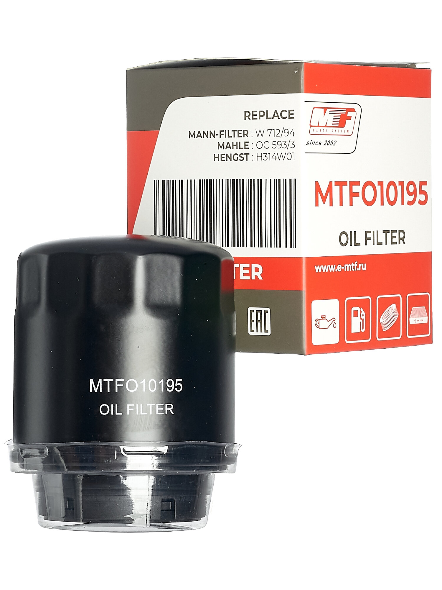 Фильтр масляный автомобильный MTFO10195, MTF. Golf Jetta Passat Polo Tiguan Touran Rapid Octavia Yeti