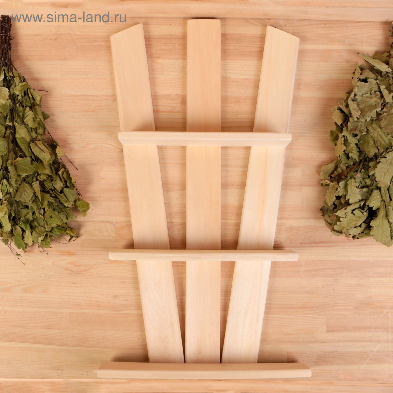 Полка для бани и сауны «Ёлка», 70×40×8 см, настенная, деревянная, 3 секции, «Добропаровъ»