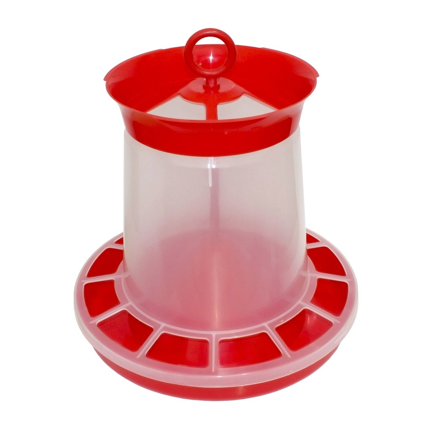 Кормушка бункерная Лето, для домашней птицы, красная, пластик, 8 кг