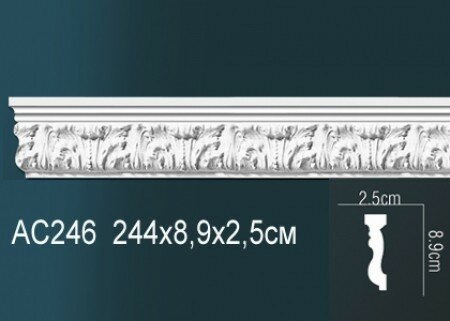 Молдинг Perfect AC246 Д244xШ2.5xВ8.9 см /Перфект.