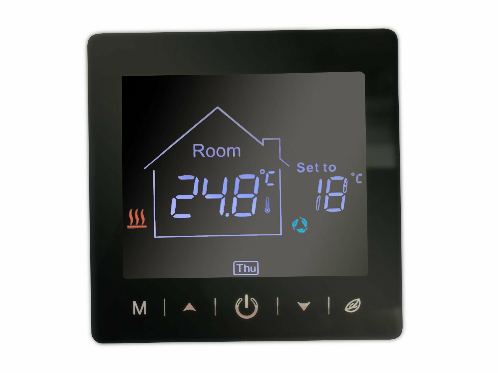 Терморегулятор Grandeks 05H WI-FI Black, с датчиком теплого пола, сенсорный, программируемый