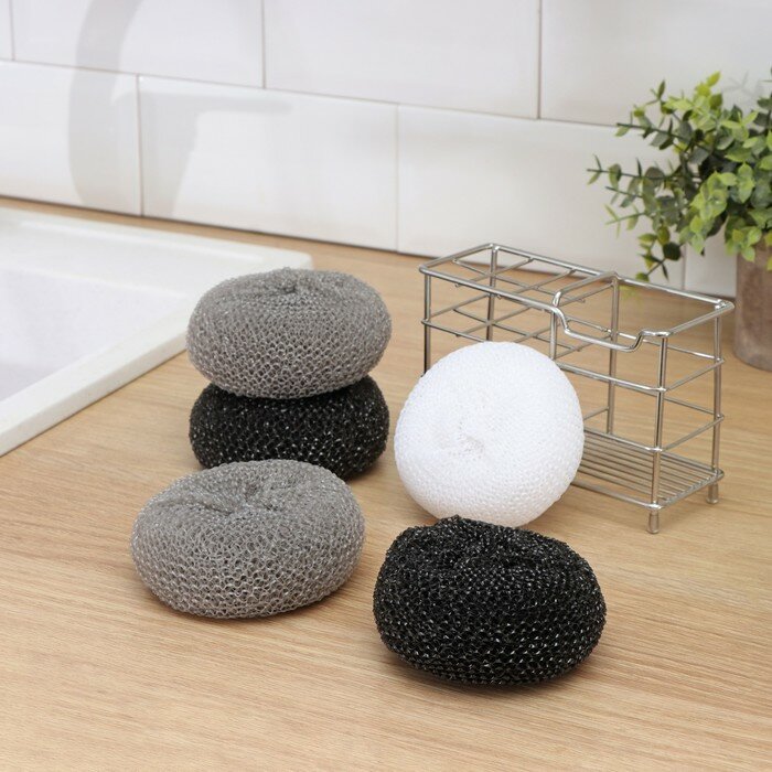 Набор губок для мытья посуды Raccoon «Бублик», 5 шт, 9×9×5 см