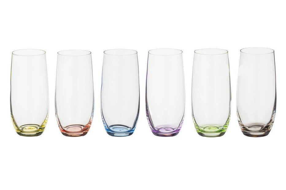 Стакан для воды "MERGUS", "Color mix 6 цветов", 470 мл (набор 6шт)