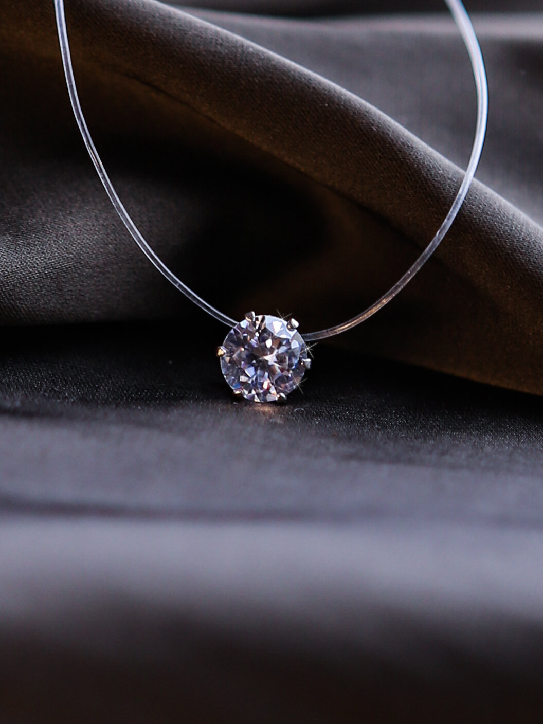 Чокер, кристалл, фианит, искусственный камень