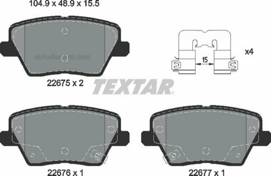 TEXTAR 2267501 Колодки тормозные дисковые задние KIA CEED 1.6 18-