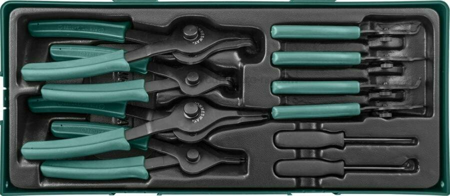 JONNESWAY AG010150SP Набор съемников стопорных колец для стопорных колец 10 предметов (ложемент)