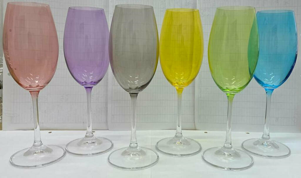 Бокал для красного вина "MILVUS","Color mix цветная чаша", 510 мл (набор 6шт)