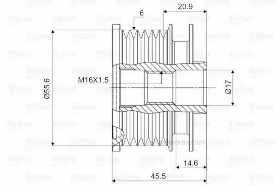 VALEO 588071 Шкив генератора (с крышкой)