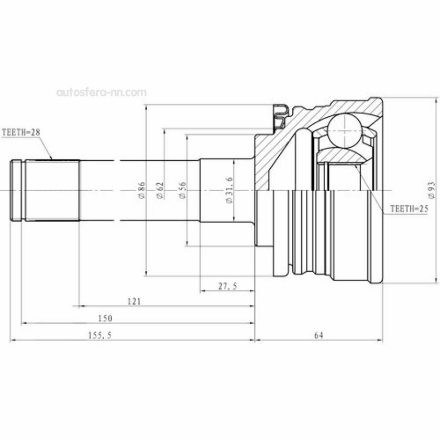 ZIKMAR Z87218R ШРУС наруж