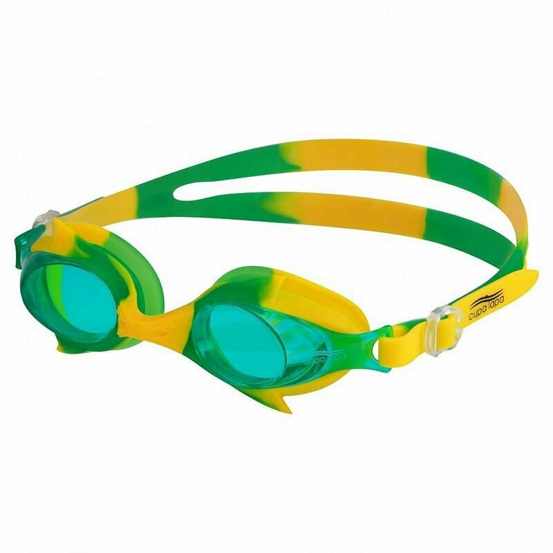 Очки для плавания детские Cupa Lapa LSG-573, зеленые линзы, желтый/зеленый