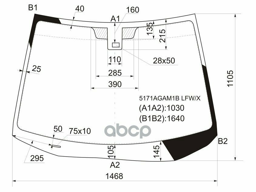 Стекло лобовое (Датчик дождя) Mazda CX-7 06-12 XYG арт. 5171AGAM1B LFW/X