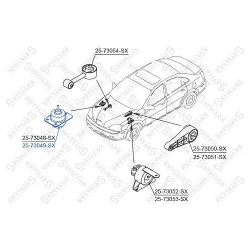 Подушка ДВС правая DAEWOO LACETTI 1.8 DOHC MPI 04 STELLOX 2573049SX