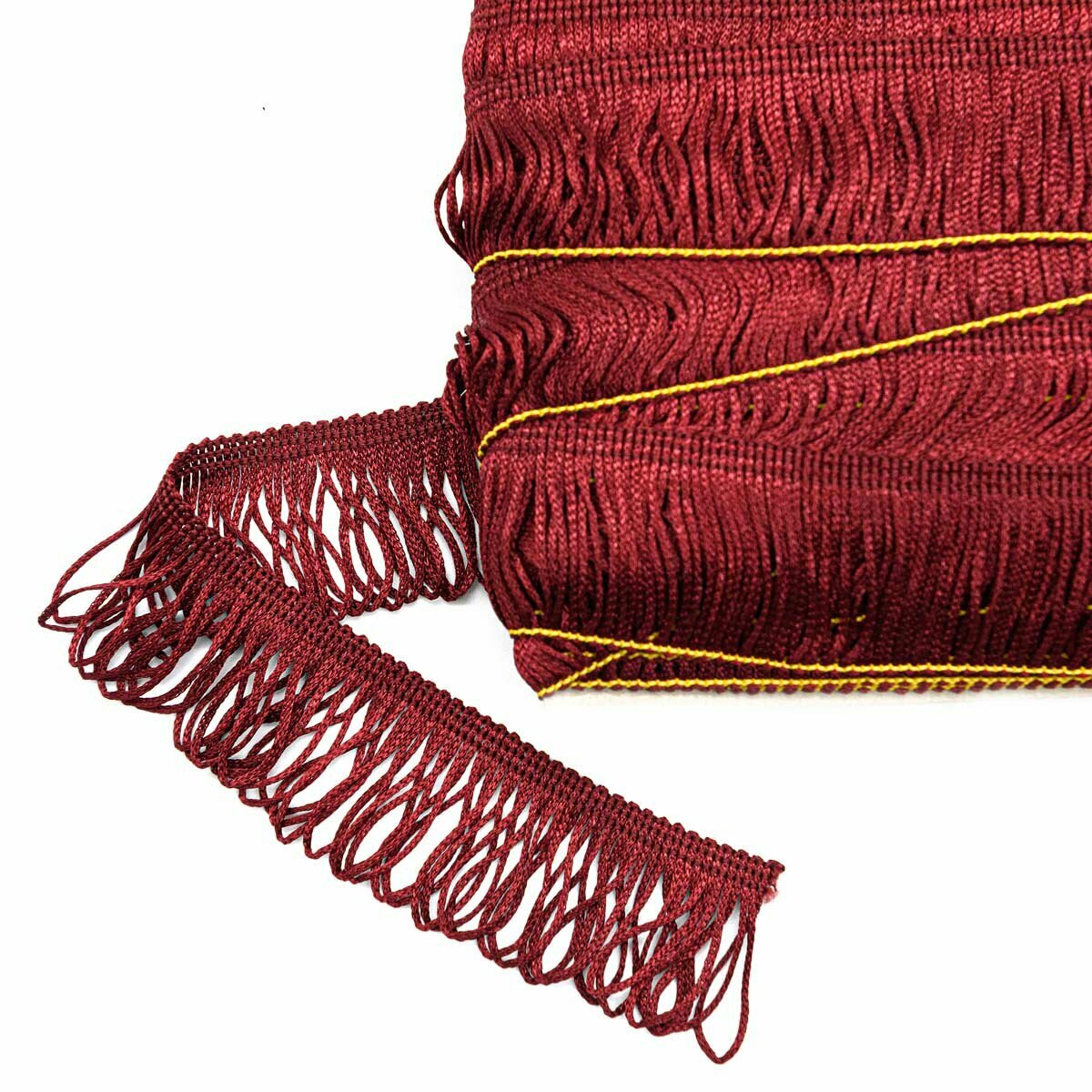 Бахрома для штор, текстиля, шитья, 3,5 см*25 м, бордовая, Айрис