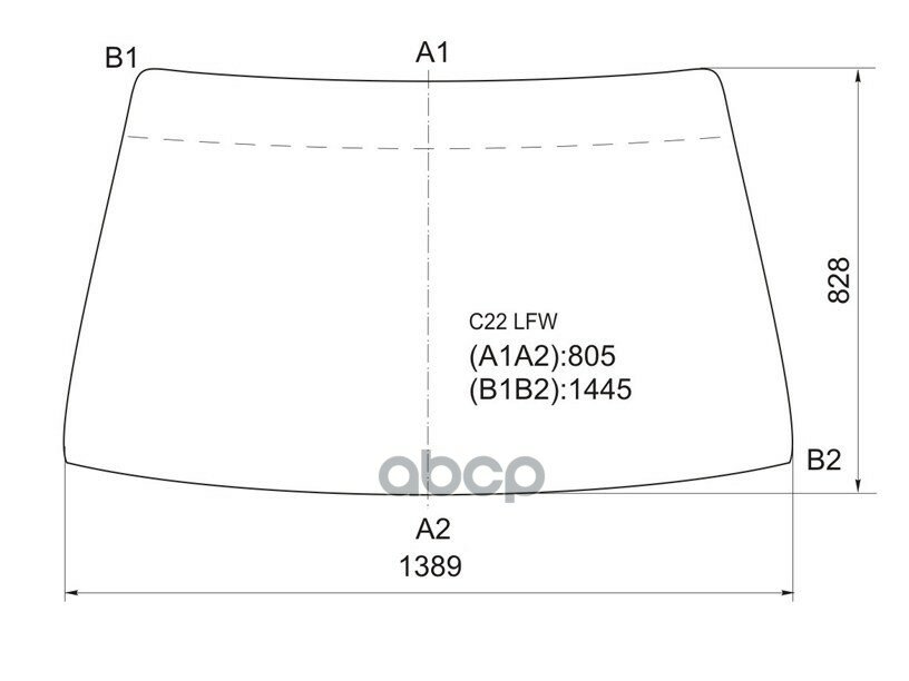 Стекло лобовое Nissan Largo 87-92 / Vanette 85-93 XYG арт. C22 LFW