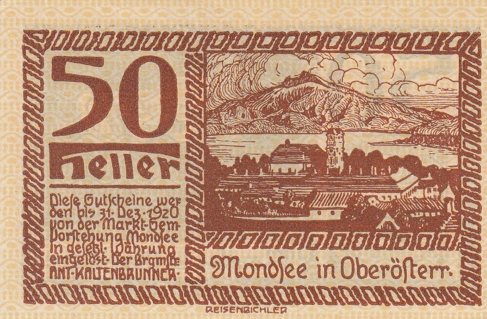 Австрия, Мондзее 50 геллеров 1914-1920 гг. (№4.2)
