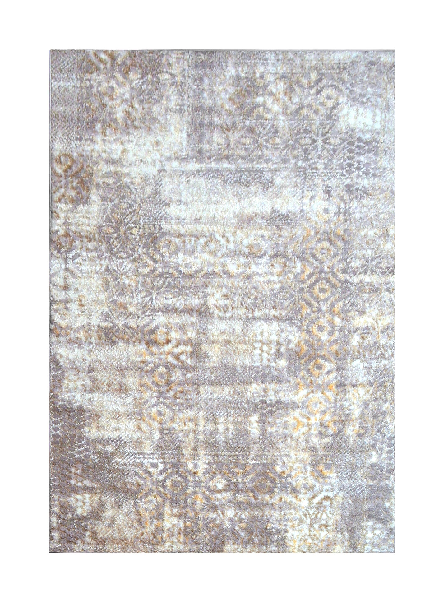 Ковер для комнаты на пол, палас в гостиную, Саламанка, 200х280, 55001 YM3 E, бежевый, коричневый, серый