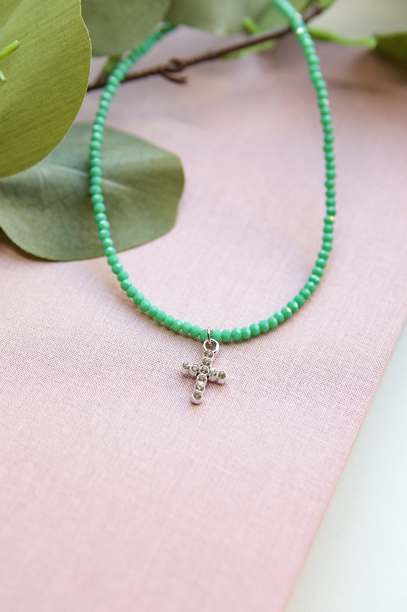 Чокер, шпинель, бисер, фианит