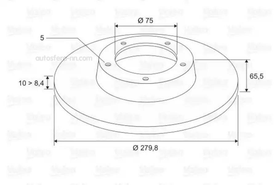 VALEO 197339 Диск тормозной BMW 1 E81/E87 1.6-2.0 04- зад Комп x2