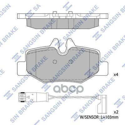 SP1896 колодки дисковые задние! MB W639 Viano 3.0/3.2/2.2i 03> Sangsin brake арт. SP1896