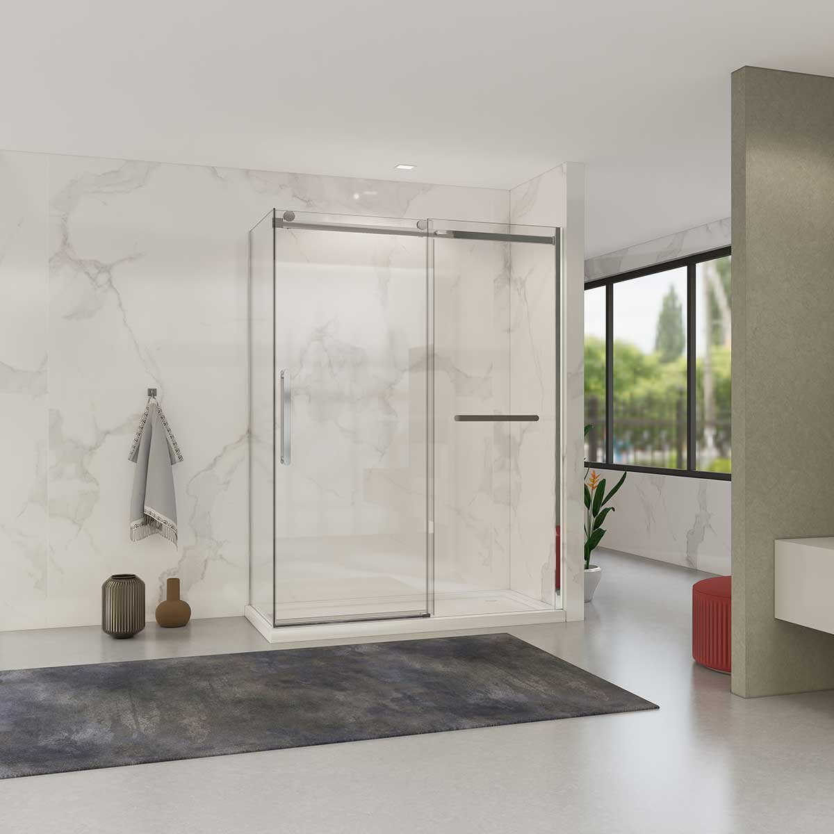 Душевой уголок Vincea Como Soft 150x80 VSR-1CS8015CL стекло прозрачное, профиль хром