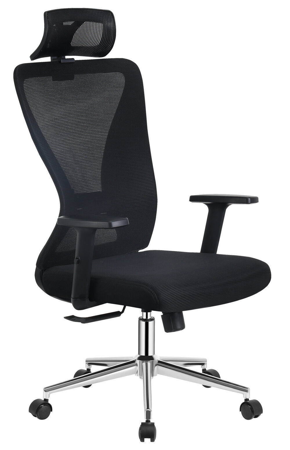 Эргономичное кресло Joy Everprof черный, хромированный, сетка, ткань, металл, мягкое сиденье, с подлокотниками