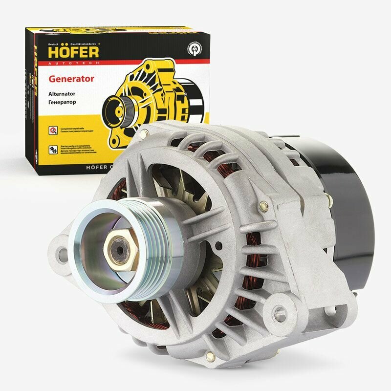 HOFFER HF633619 Генератор ВАЗ 2123 (с 10.2003 г) (14В, 80А, 9402.3701-04)