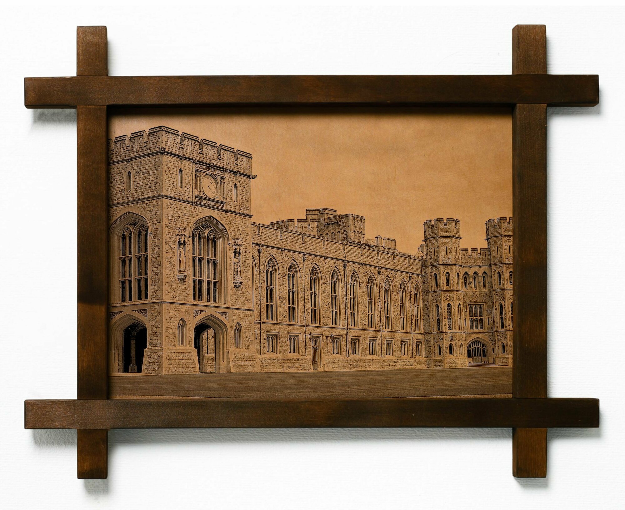 Картина интерьерная из кожи "Виндзорский замок, Англия", BoomGift