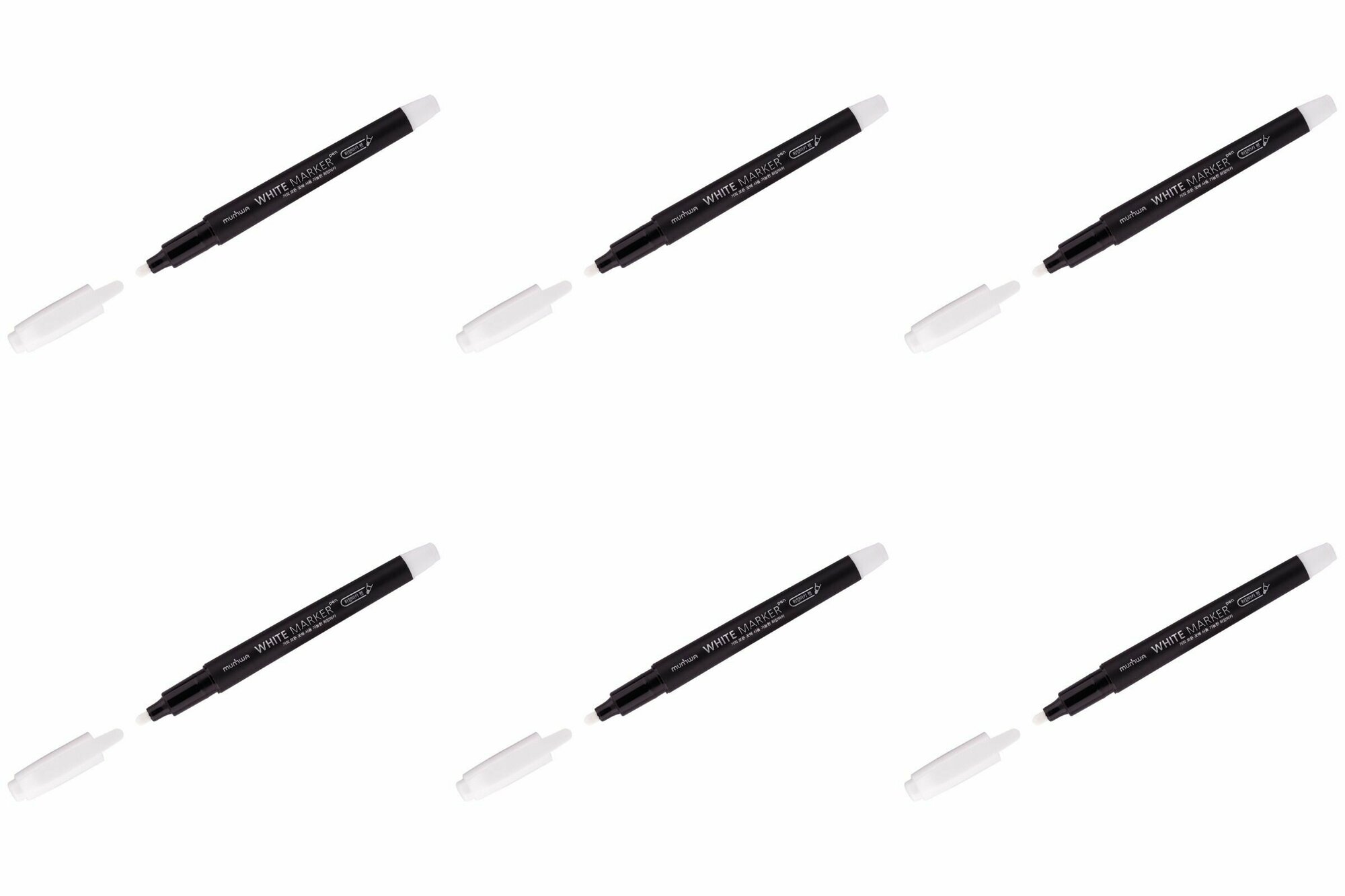MunHwa Маркер перманентный Белый, 2-4 мм, 6 шт