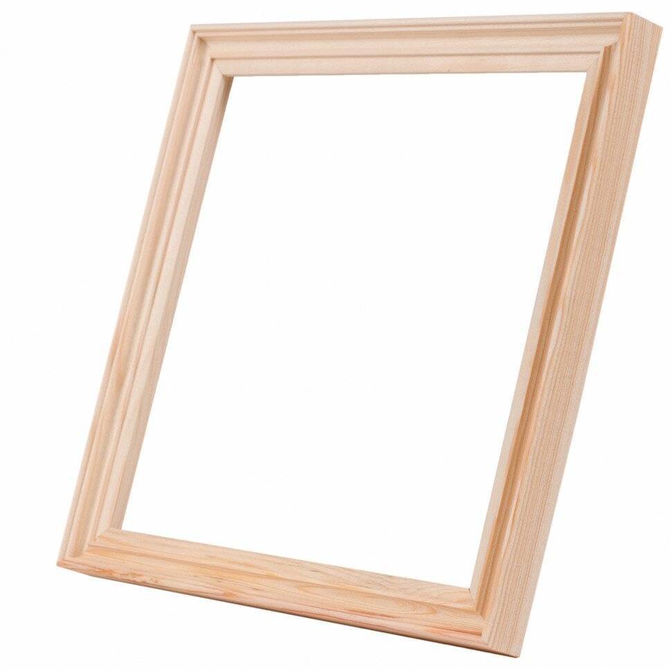 Рама багетная 30х30 см, шир. 21 мм, из сосны, натуральное дерево, С 2 + комплект крепежа