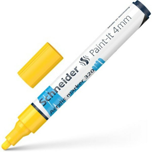 Маркер акриловый Schneider "Paint-it 320" 4мм, пулевидный, yellow