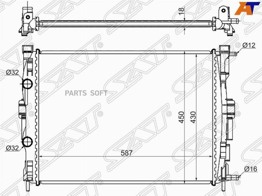 Радиатор Renault Grand Scenic 04-09 / Megane 02-09 SAT RN0004-02 | цена за 1 шт