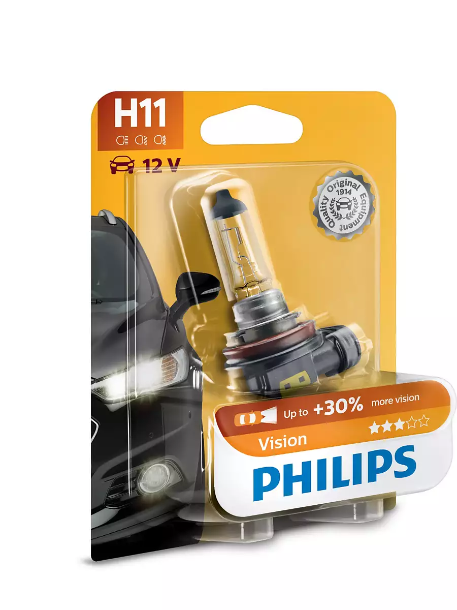 Галогенная лампа Philips H11 (55W 12V) Vision (блистер) 1шт, 12362PRB1