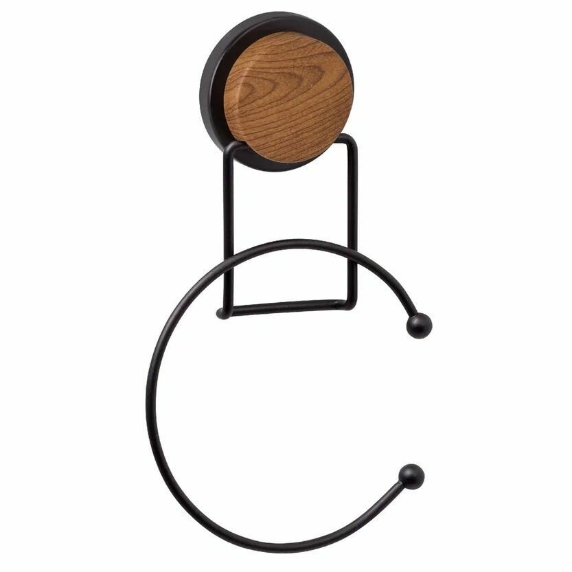 Держатель для полотенец кольцо Fixsen Magic Wood FX-46011 самоклеящийся черный