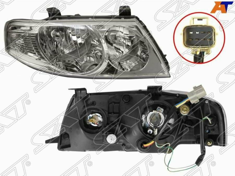 Фара Nissan Almera Classic 06-12 (Справа/ Галоген/ Ручная регулировка) SAT ST-215-11B7R | цена за 1 шт