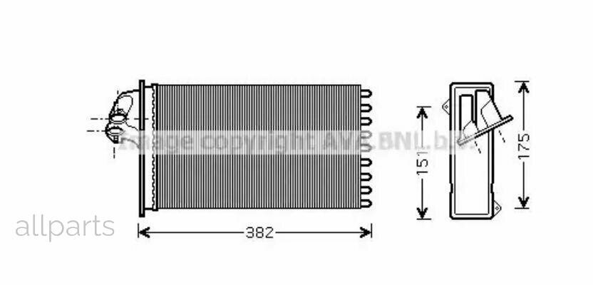 AVA MSA6355 Радиатор отопителя Mercedes