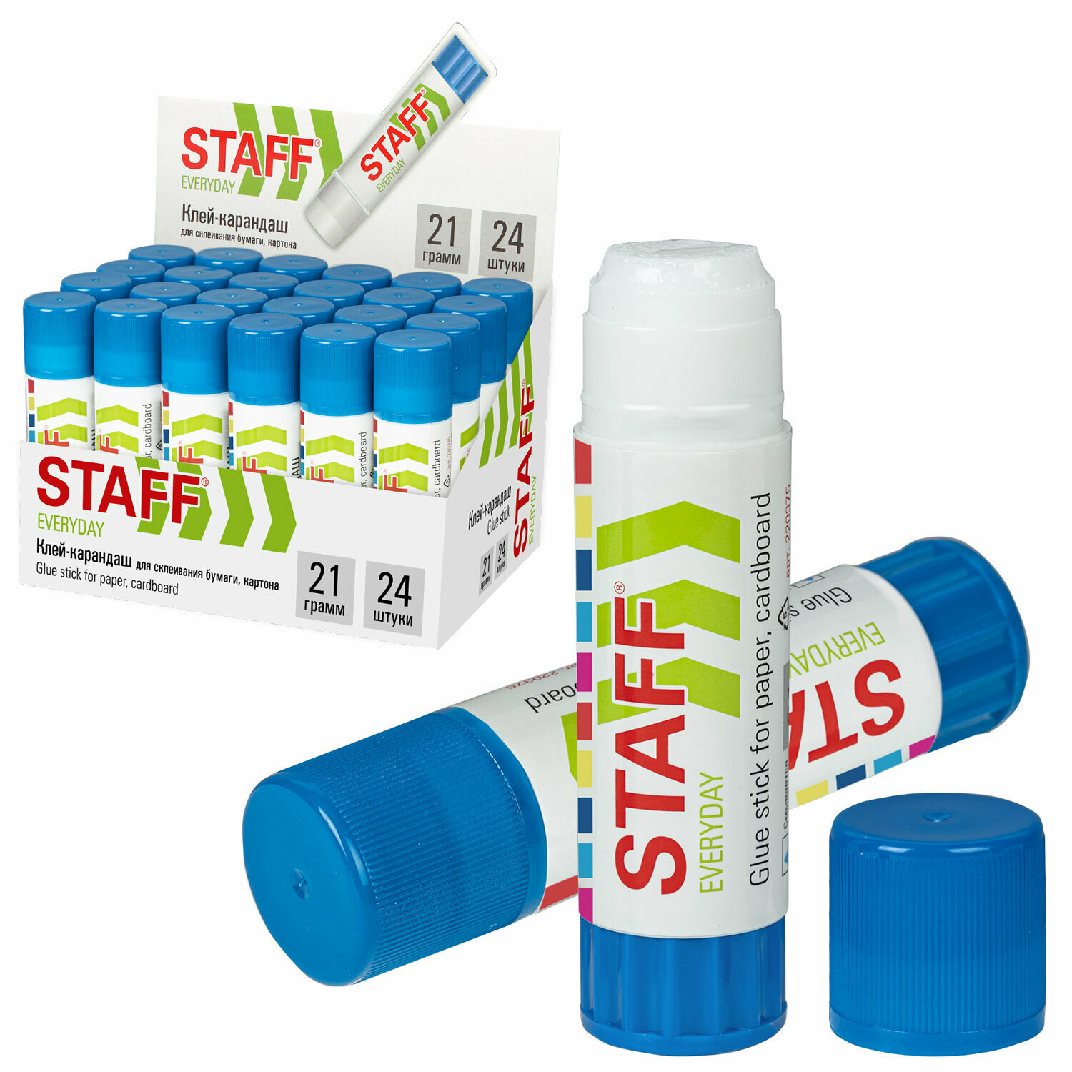 Клей-карандаш STAFF "EVERYDAY", 21 г, 220375 (цена только за 1 шт.)