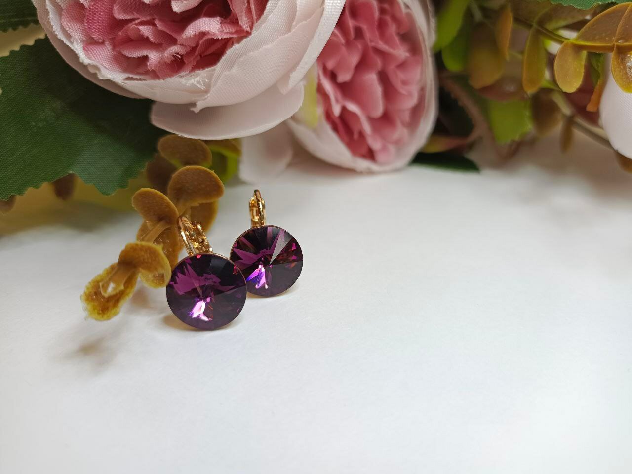 Серьги, искусственный камень