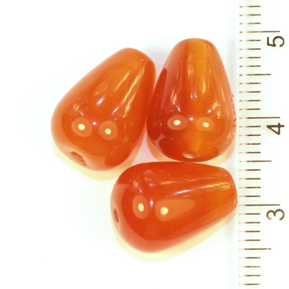 Натуральная бусина Сердолик 0011221 капля 15x10 мм, цена за 2 шт.