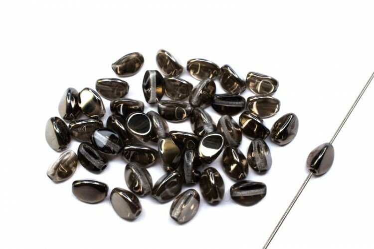 Бусины Pinch beads 5х3мм, отверстие 0,8мм, цвет 00030/27401 Crystal, Chrom, 755-034, 10г (около 117шт)