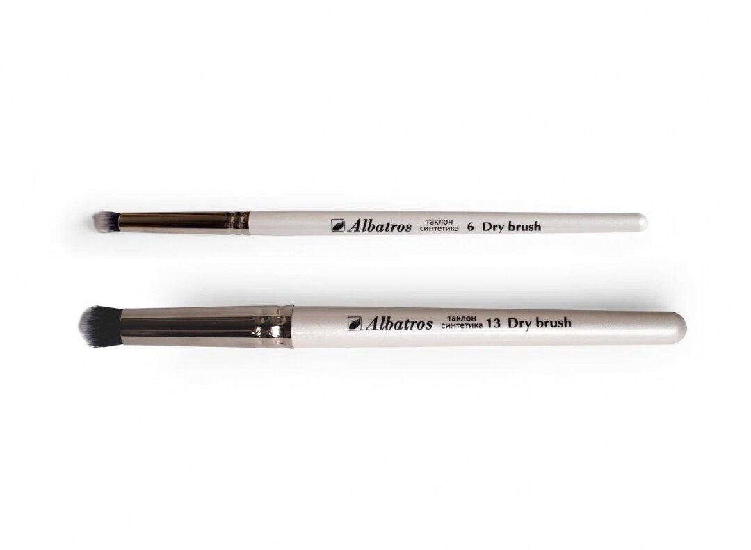 Альбатрос Набор кистей "Dry brush", синтетика (таклон), купол и трафаретная №6, №13, 2 шт