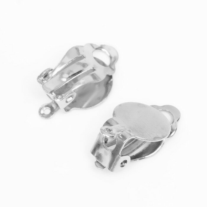 Основа под серьги-клипсы, 10 мм (набор 5 пар), цвет серебро, 9770156