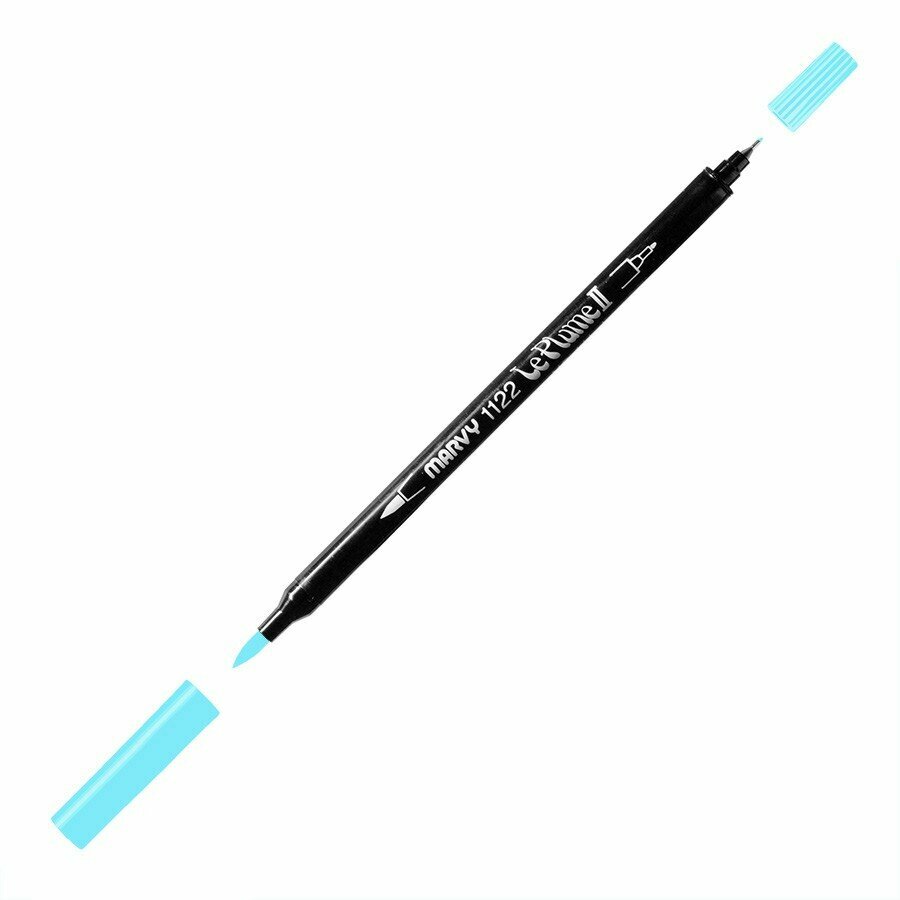 Le Plume II Маркер-кисть двусторонняя "Le Plume II", кисть и ручка 0,5мм, аквамарин sela25