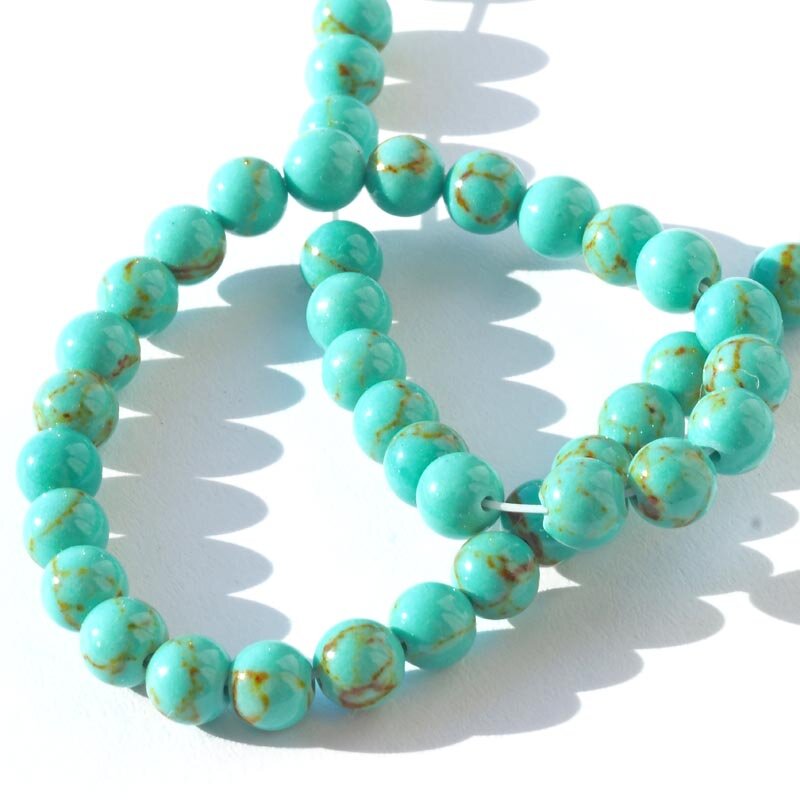 Натуральная бусина Бирюза зеленая 0011009 шарик 4 мм, цена за 30 шт.