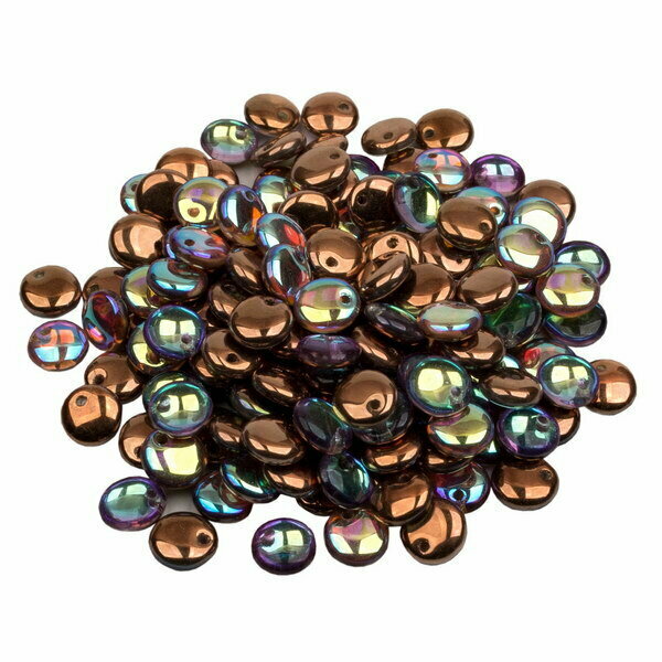 Стеклянные чешские бусины, Lentils, 6 мм, цвет Crystal Copper Rainbow, 150 шт.